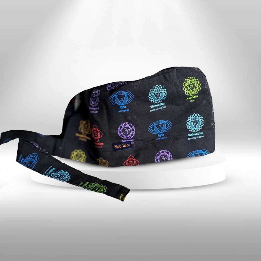 7 Chakras: Unisex Printed Scrub Cap – MedTogs Healthcare Apparel LLP