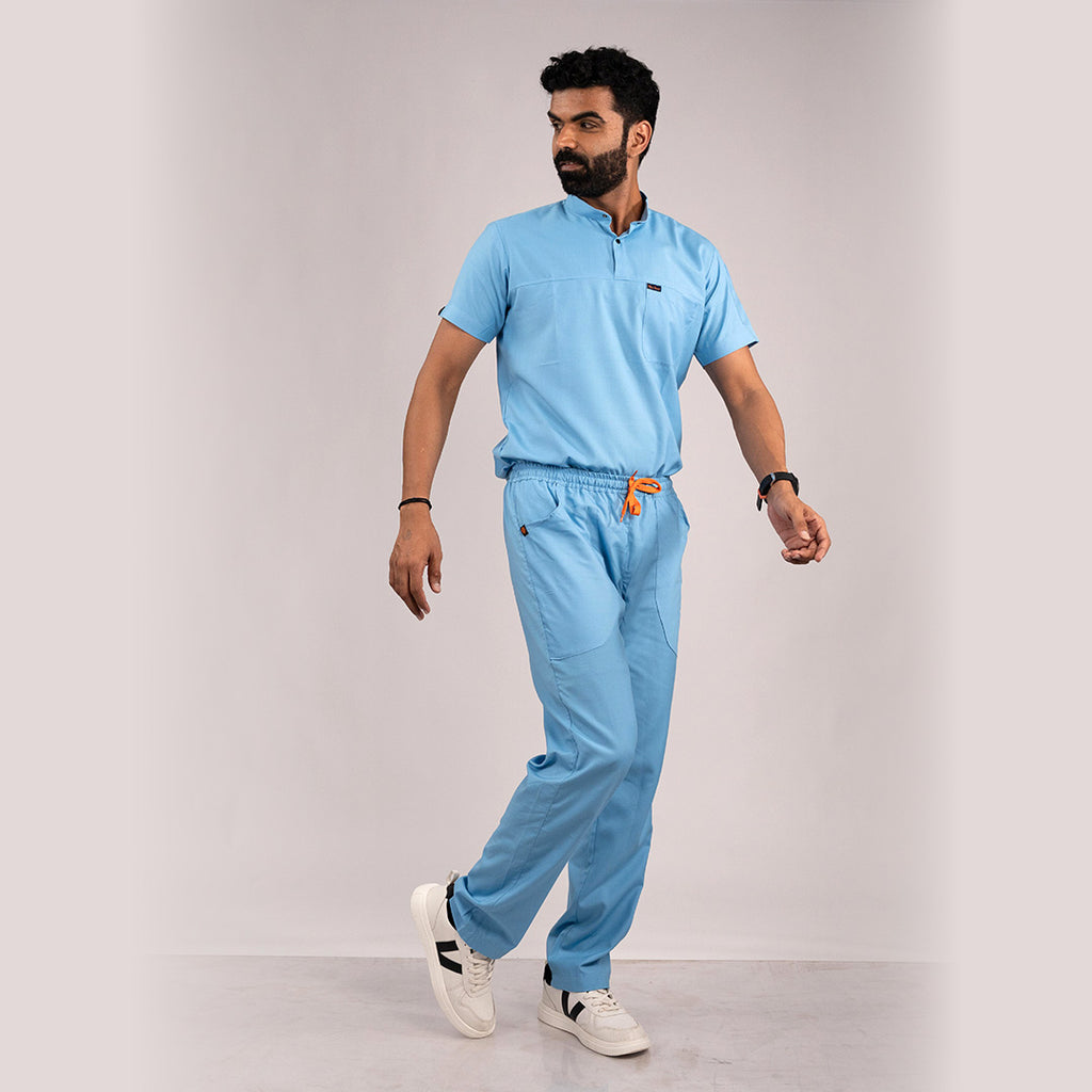 Sky Blue High Neck Everyday Scrubs for Men | MedTogs – MedTogs ...