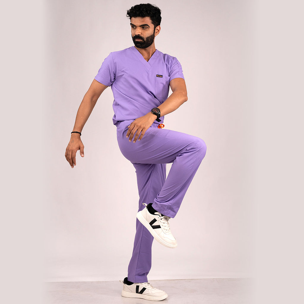 Men’s Lilac Everyday Scrubs – V-Neck with Multiple Pockets | MedTogs ...