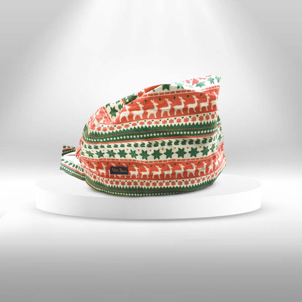 Red nosed reindeer - printed cotton scrub cap – Med Togs Healthcare ...